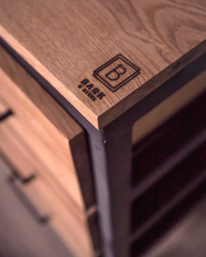 Bark & Steel Office Desk: Custom Wood & Steel Study Desks