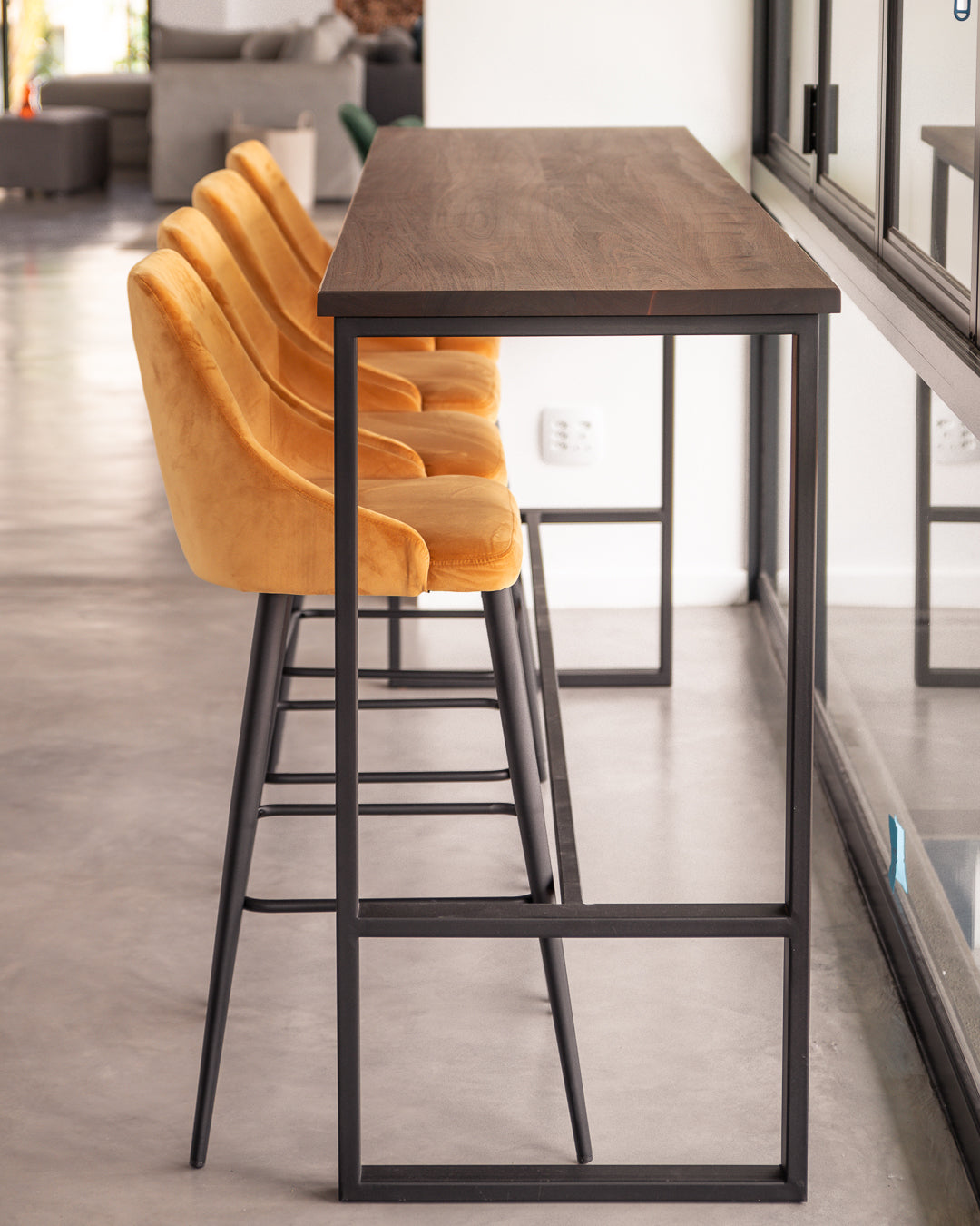 Jenni High Table in Solid 32mm Kiaat – Bark & Steel